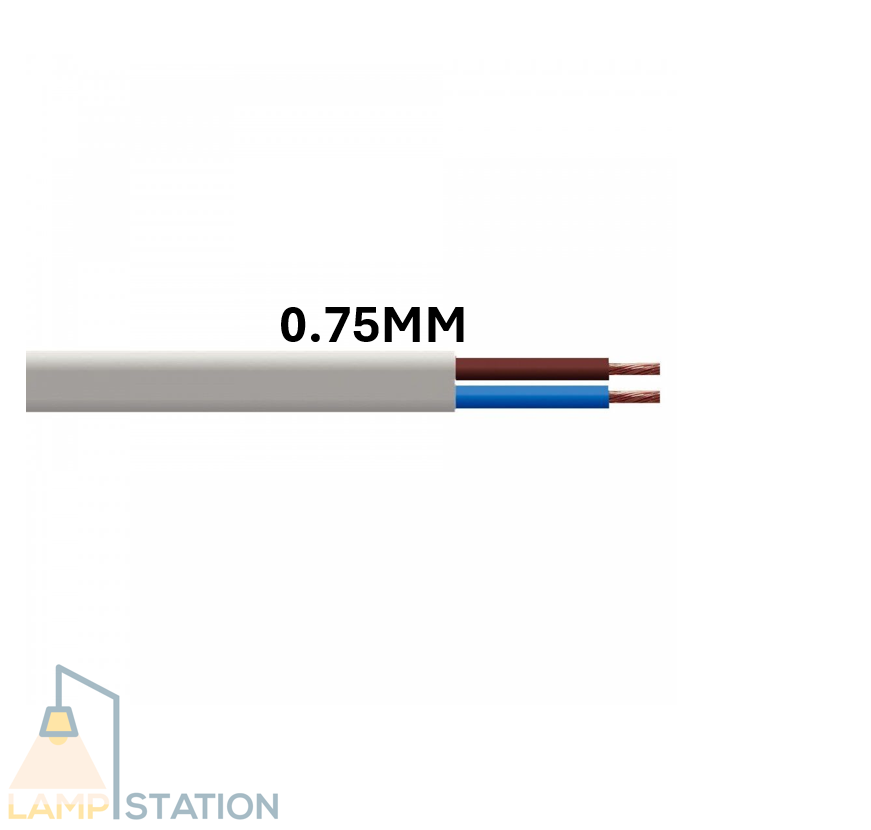 2192Y 2 Core 0.5MM 0.75MM Flat Flexible 3A 6A Lighting Electrical Cable ...