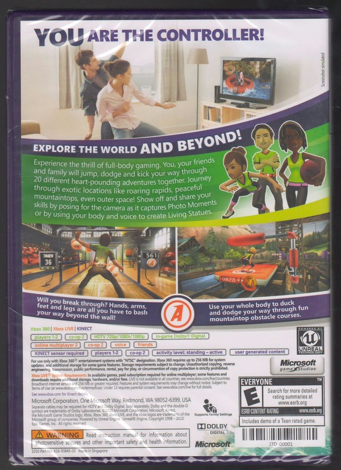 NEW FACTORY SEALED Kinect Adventures (Microsoft Xbox 360, 2010) | eBay