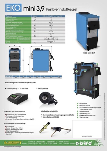 Elektromet Holzkessel Kohlekessel Heizkessel ECO MINI 3,9kW Naturzugheizkessel | eBay
