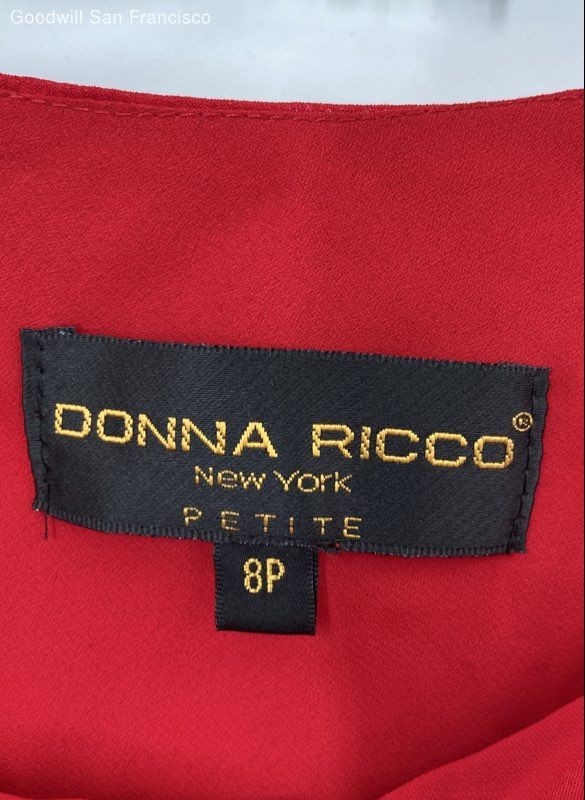 Donna Ricco New York Red Lined Ruched Asymmetric Hem Sheath Womens ...