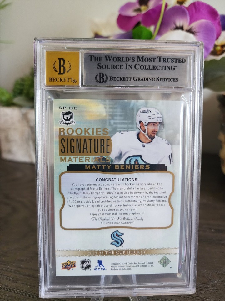 2022-23 The Cup Rookie Signature Materials Patch Auto 10 Matty Beniers ...