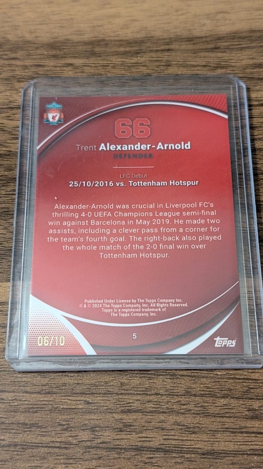2023-24 Topps Chrome Liverpool FC Team Set Trent Alexander-Arnold Black ...
