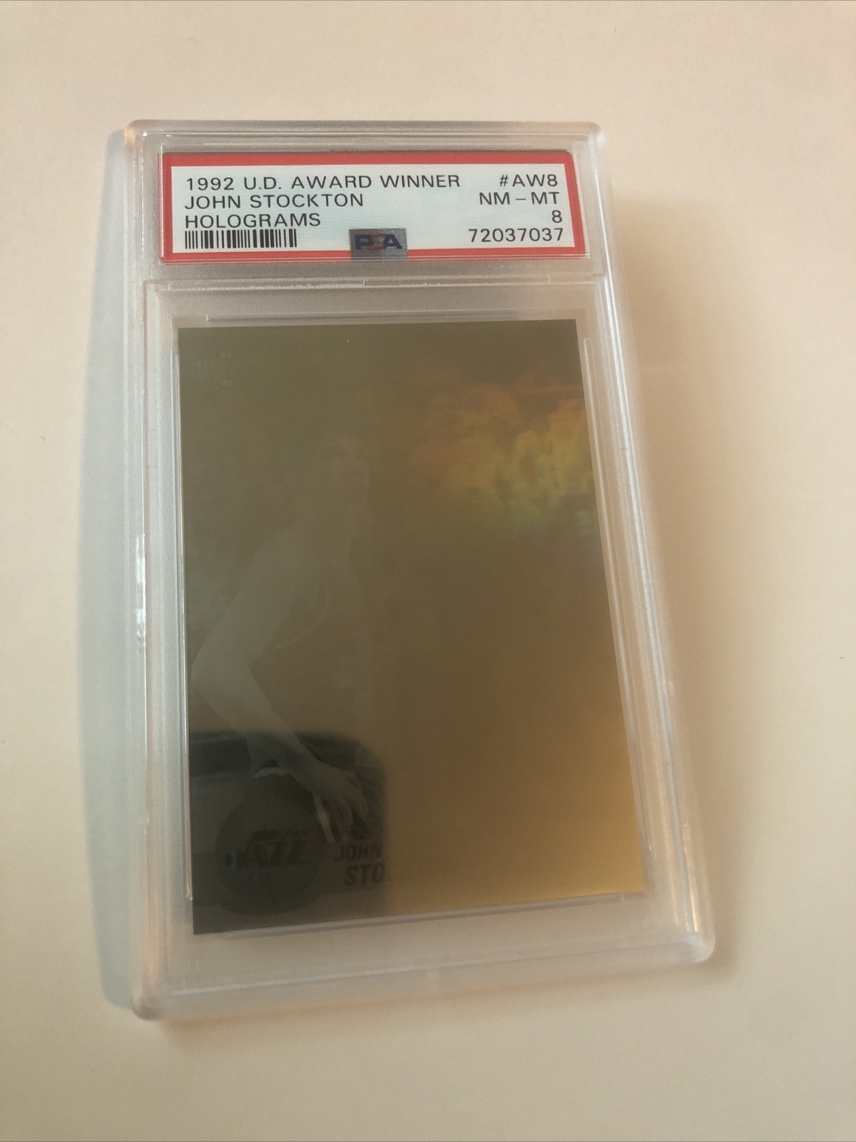 1992-93 Upper Deck Award Winner Holograms John Stockton AW8 PSA 8 Low ...