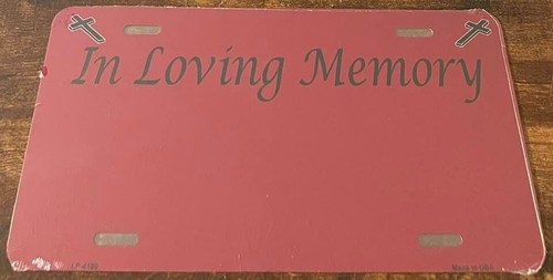In Loving Memory License Plate Red Maroon Base Name Can be Airbrushed ...