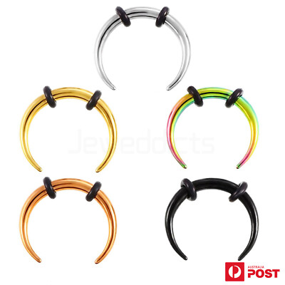 2PCS Piercing Buffalo Rings Horn Earring Septum Nose Surgical Steel ...
