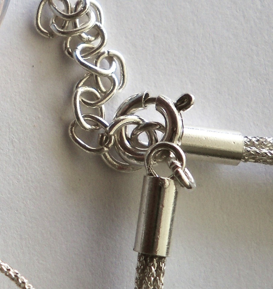 5 STRAND SILVER SILK ROPE CORD NECKLACE, 15" LENGTH, .925 STERLING ...