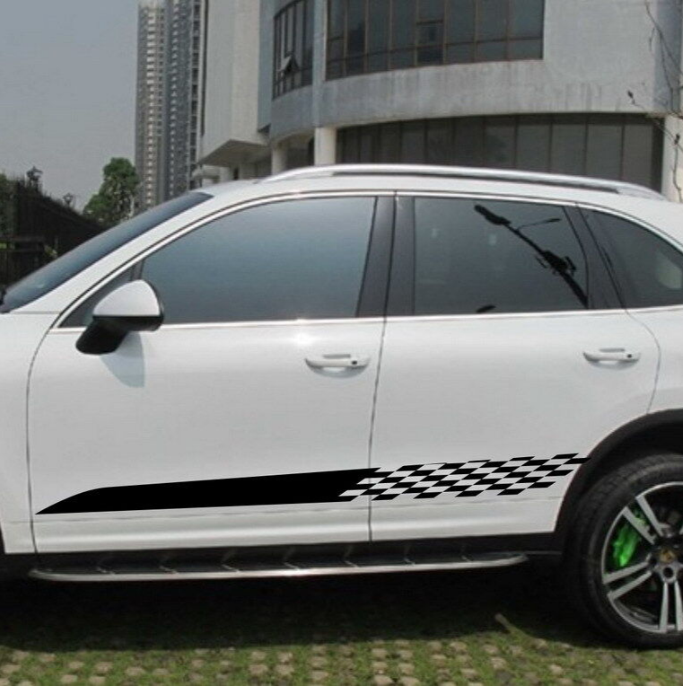 Car Decals Racing Flags 78'' for Cayenne Vinyl Lower Door Panel ...