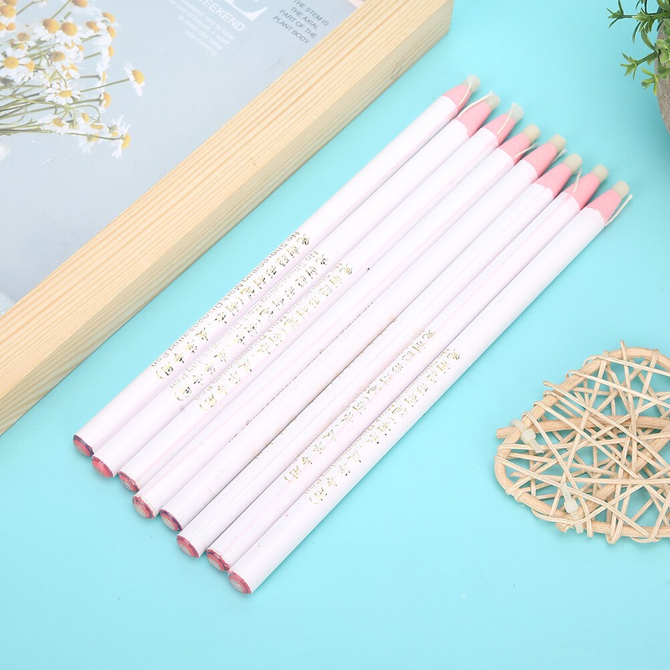 8Pcs Chinagraph Marker Pencil White Peel Off Wax Fabric Marking Pen For ...