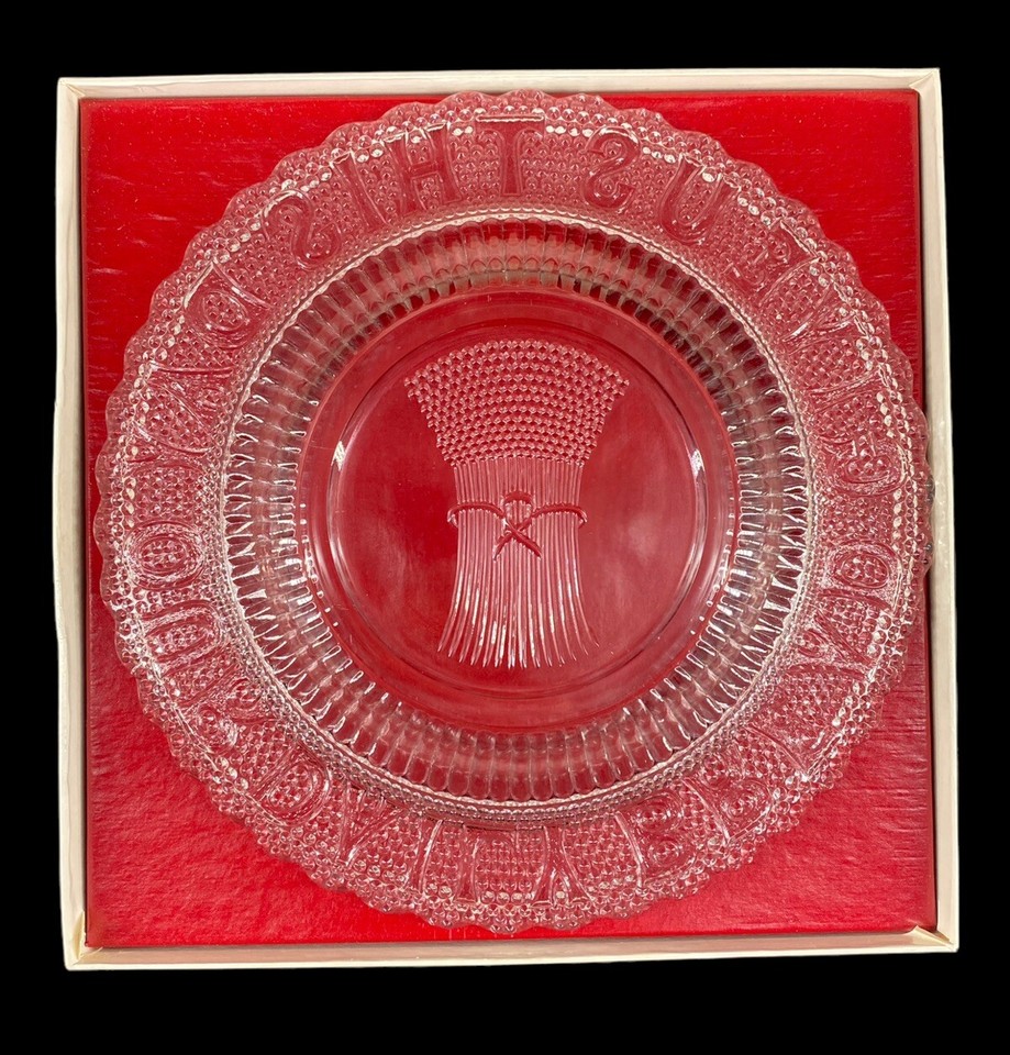 Old Sturbridge Village Handcrafted Glass Plate Give Us This Daily Bread ...
