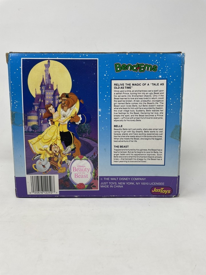 New Vintage Disney Beauty and the Beast Bend-Ems 2pc Gift Set JusToys ...