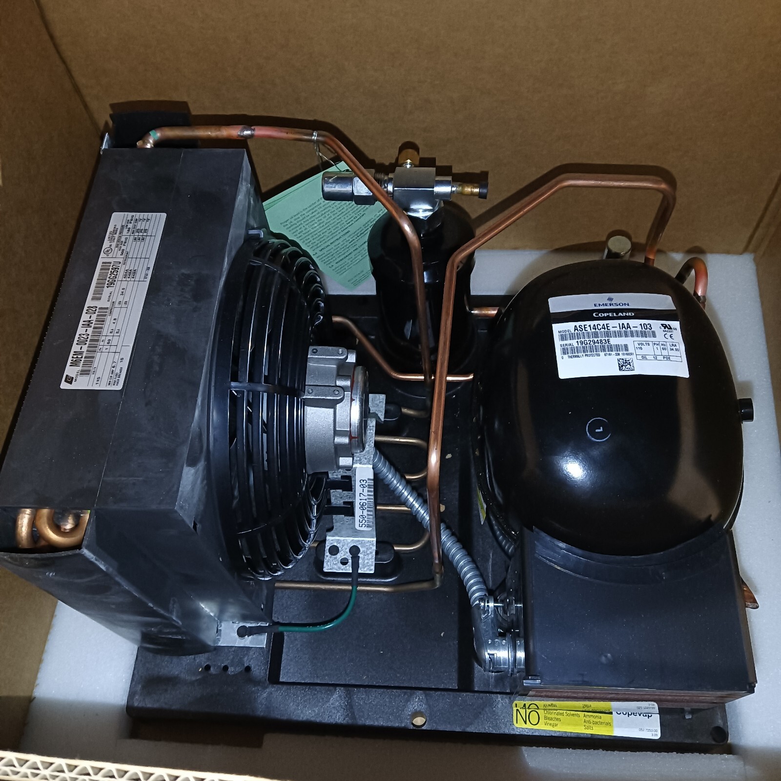 COPELAND 115V 1PH CONDENSING UNIT M6EM-0023-IAA-028 / M6EM0023IAA028 ...
