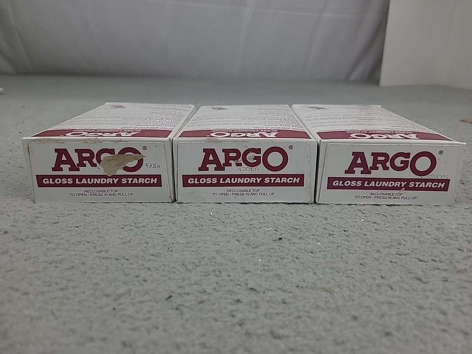 3x ARGO GLOSS LAUNDRY STARCH No Date 16 oz Crisp Finish Sealed NOS | eBay