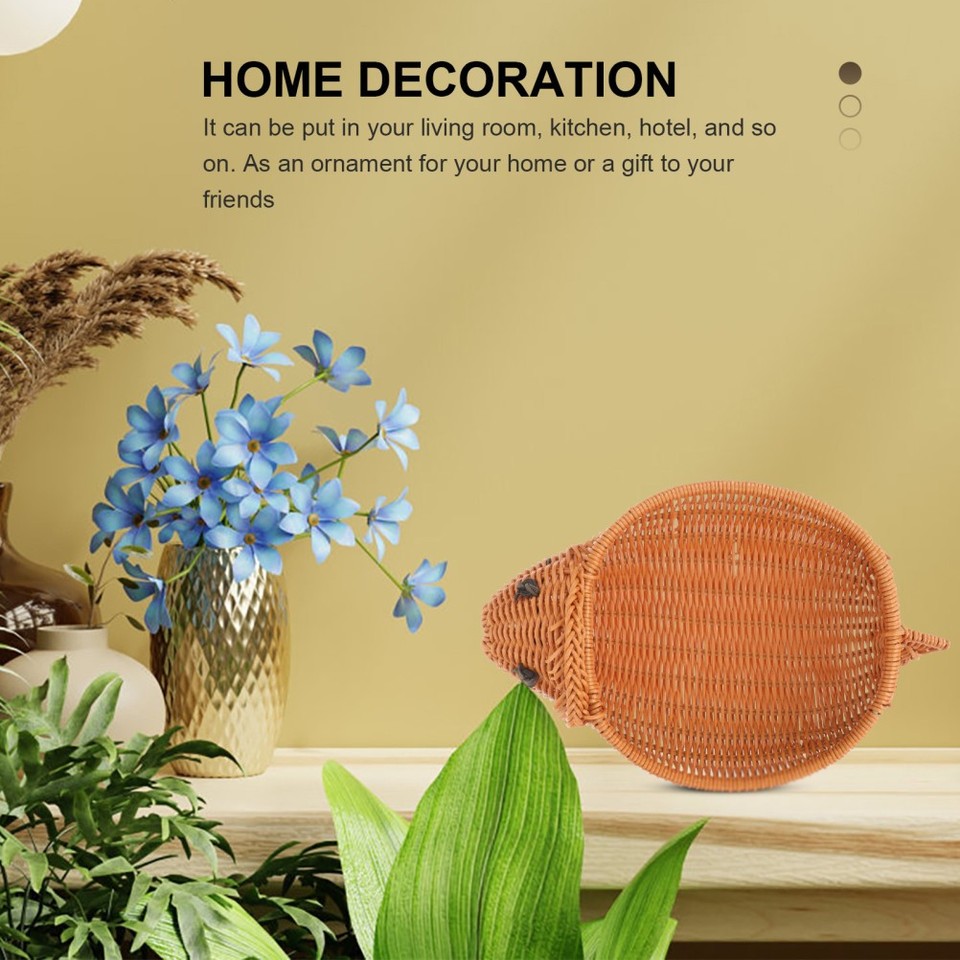 Woven Fruit Basket Multi-function Storage Basket Fish Design Imitation ...