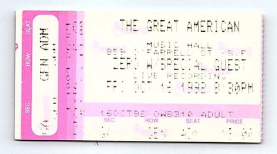Zero Concert Ticket Stub October 16 1992 San Francisco California ...