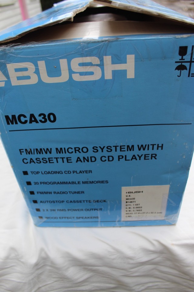 Bush MCA30 Retro Micro Hi-Fi System – CD / casette Player, FM/AM Radio ...
