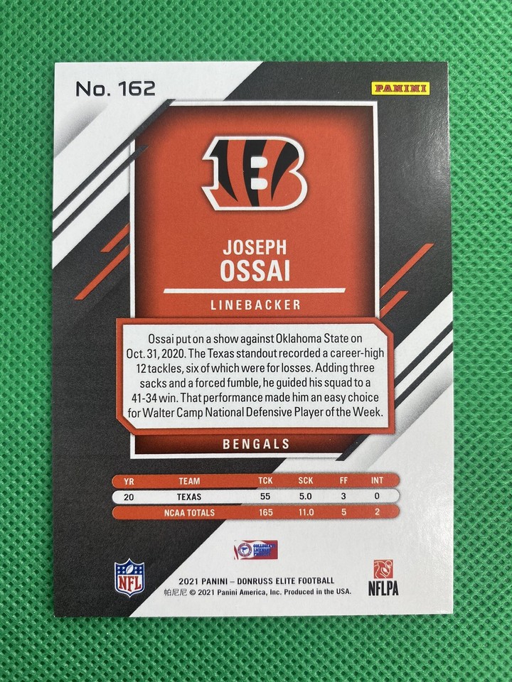 2021 Elite Green Cincinnati Bengals Football Card #162 Joseph Ossai | eBay