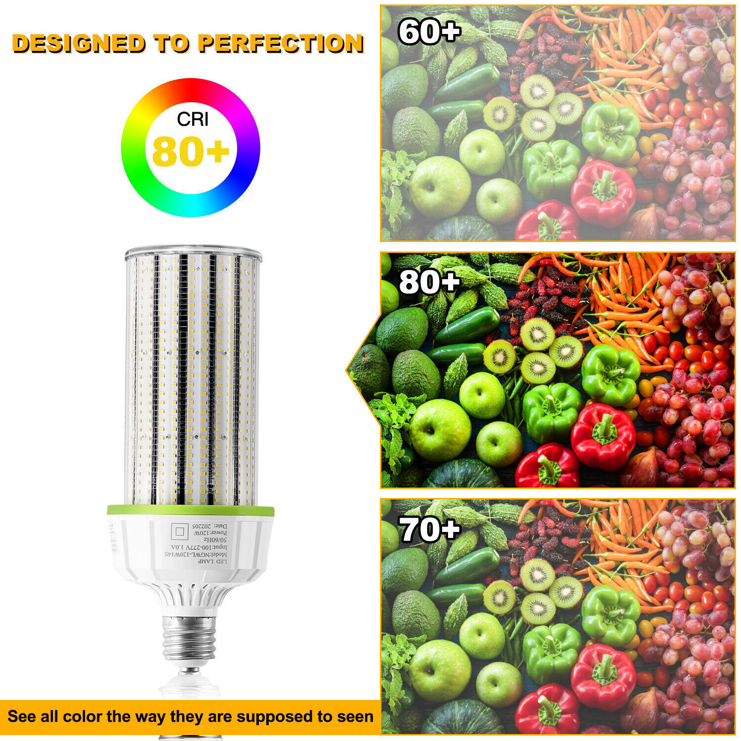 6Pack Commercial 120W LED Corn Light Bulb E39 Large Mogul Base ...
