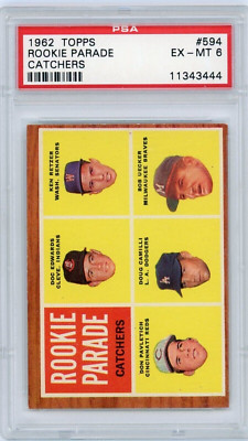 1962 Topps #594 Rookie Parade D. Edwards/K. Retzer/B. Uecker PSA 6 | eBay