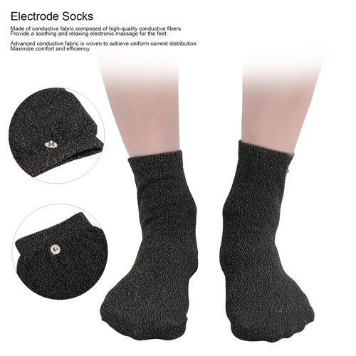1 Pair Conductive Socks Electrode Socks for TENS Machine Physiotherapy ...