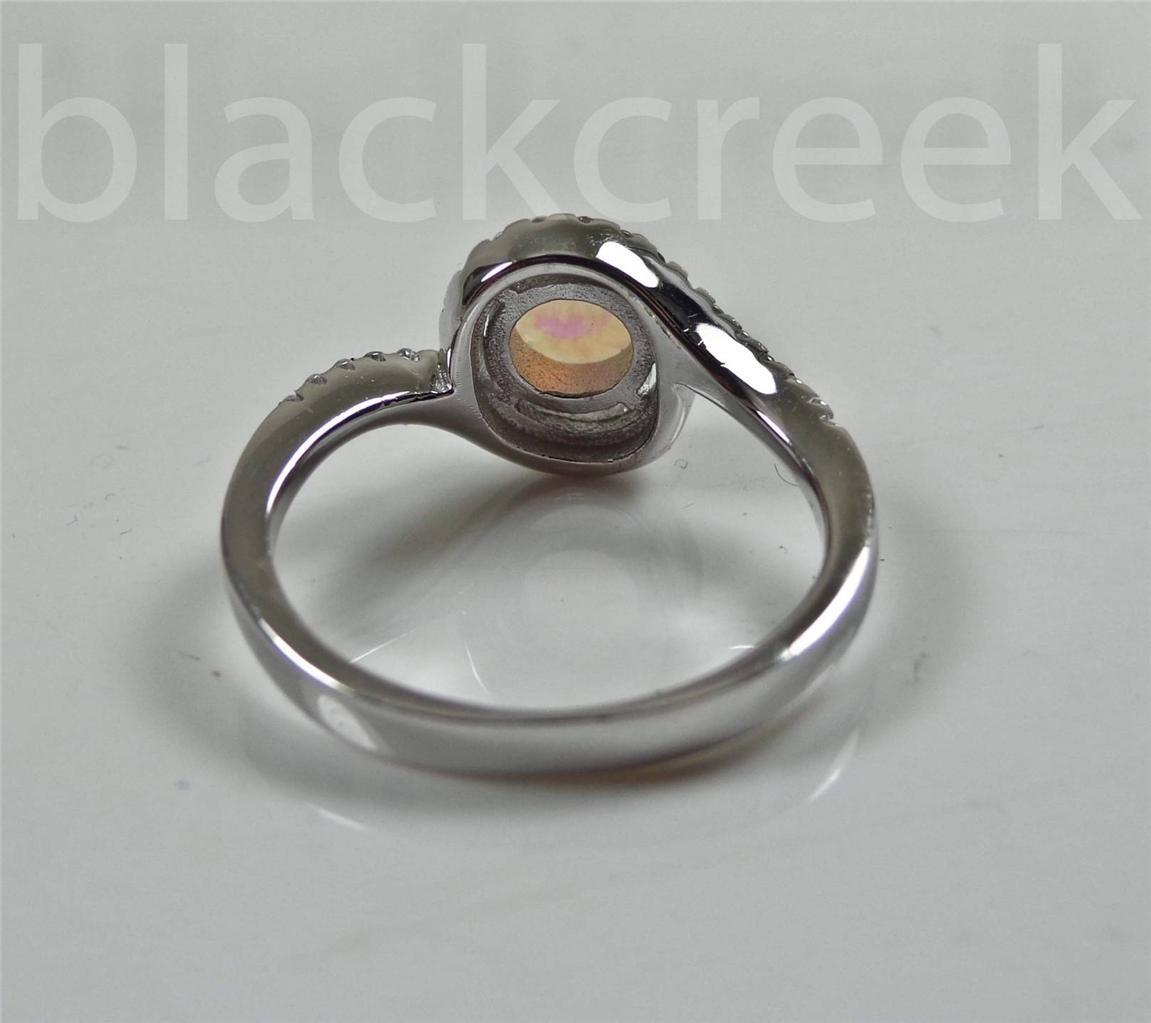 925 Sterling Silver ~Round ~6mm~ ~White Fire Opal~Ring Size From 4 to10 ...
