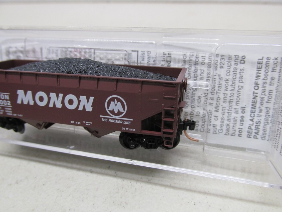 MICRO TRAINS~ MONON 33' 2-BAY HOPPER CAR # 4002 W/ LOAD~N SCALE | eBay