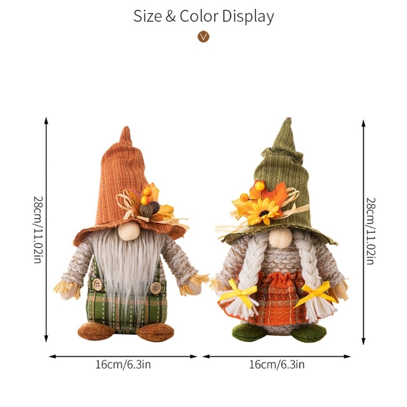 Thanksgiving Gnome Standing Maple Leaf Decorative Party Decoration ...
