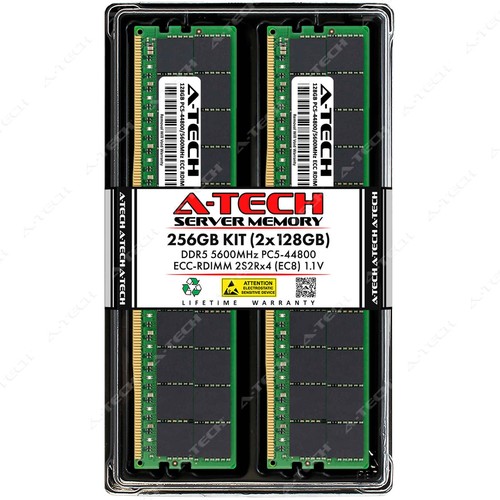 256GB 2x128GB PC5-5600 EC8 RDIMM Supermicro H13SSW X13DEG-OA X13DET-B ...
