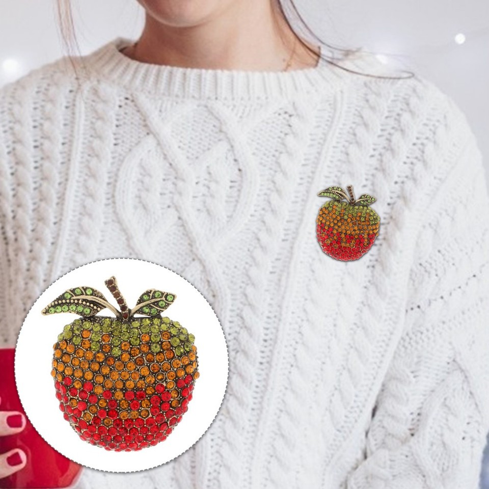 Apple Lapel Pin for Women Cute Red Apple Brooch for Girls Jewelry ...