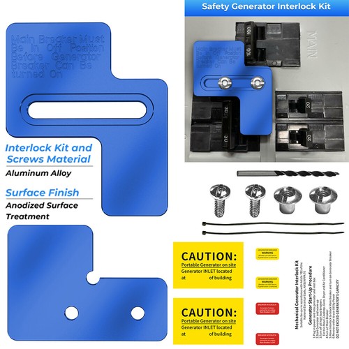 Generator Interlock kit For Siemens & Murray 100 amp Panel Main Breaker ...
