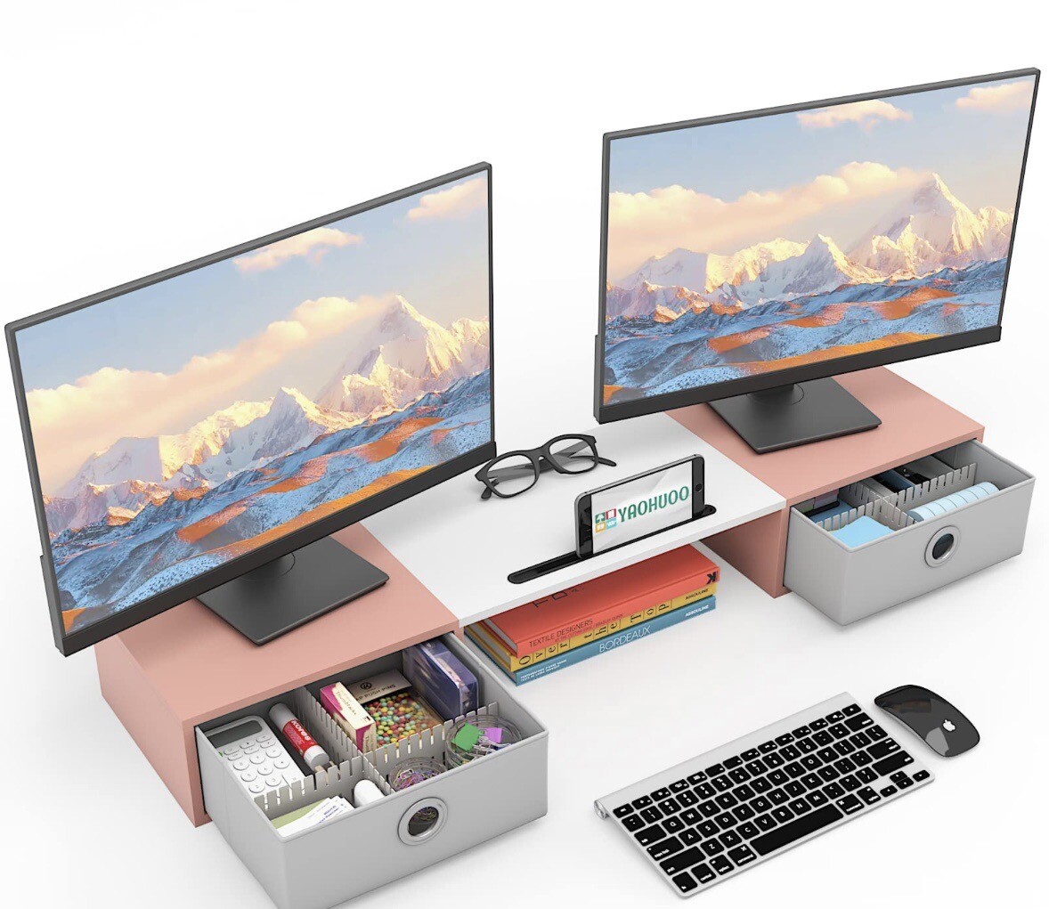 Yaohuoo 3 shelf pink and white Monitor Stand | eBay