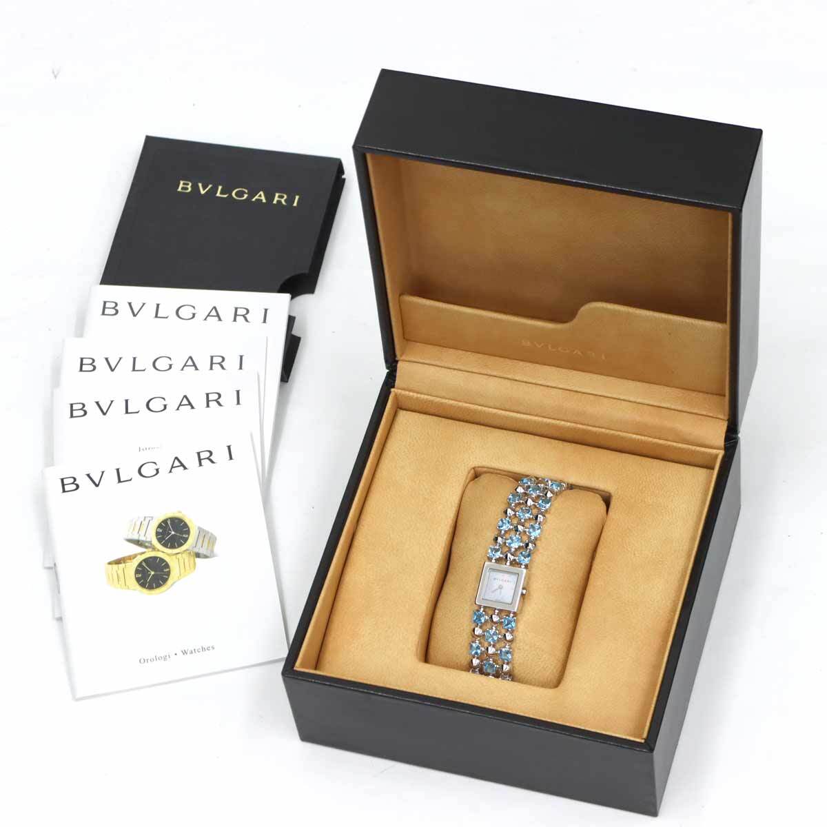 BVLGARI Lucea LUW16G Quartz 750 WG White Shell Dial Ladies Watch ...