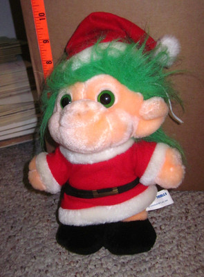 TROLIO TROLL Christmas plush Santa Claus doll 1992 toy Wishniks retro ...