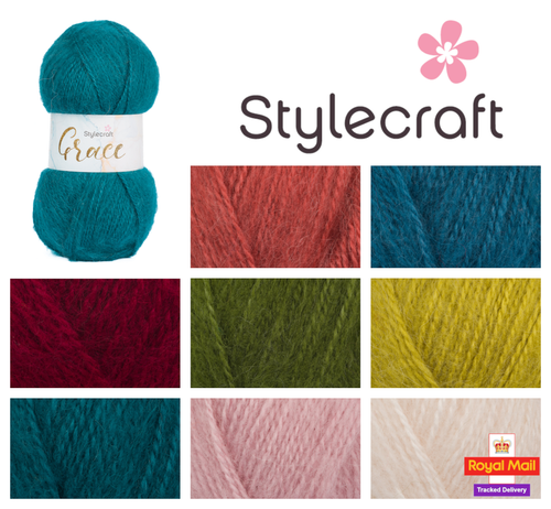 Stylecraft Grace Aran 100g Knitting Crochet Yarn Wool Mohair Patterns ...