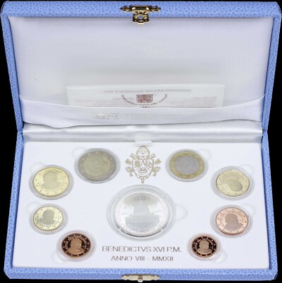 VATICAN 2012 COMPLETE YEAR EURO PROOF SET IN OFFICIAL COIN CASE WITH ...