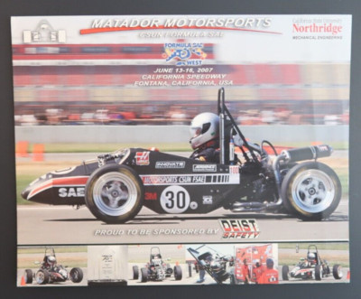 Matador Motorsports CSUN Formula Desit 2007 Vintage Paper Racing Photo ...