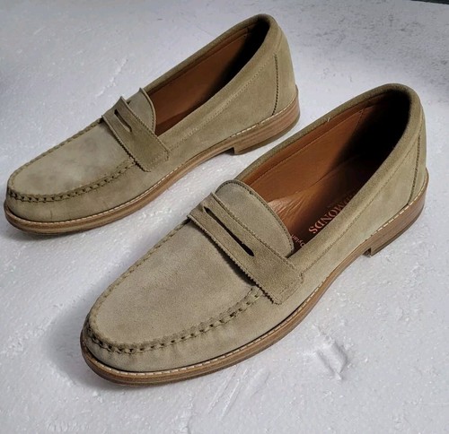 Allen Edmonds "DYLAN" Men's Penny Loafers 11.5 Bone Suede | eBay