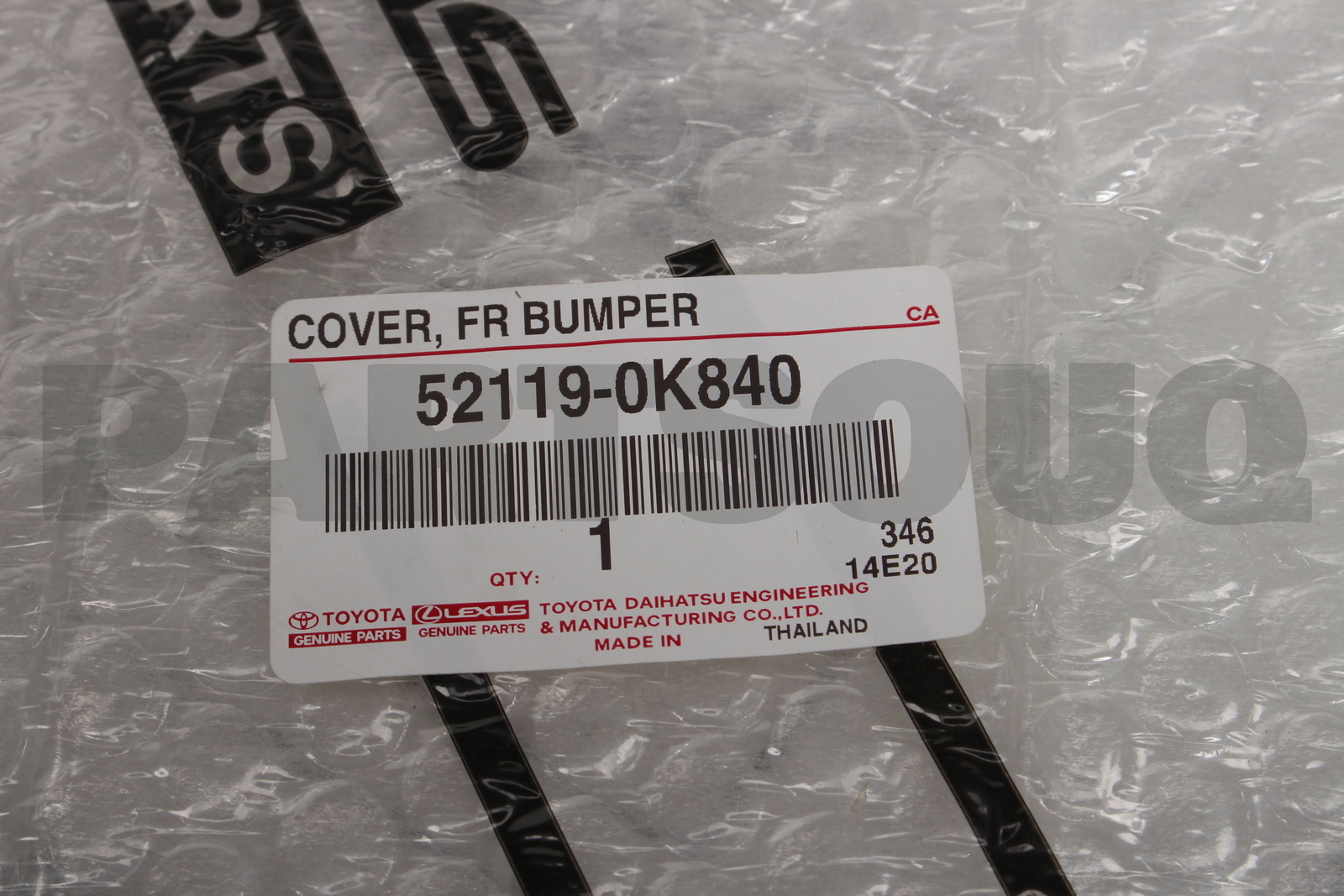 521190K840 Genuine Toyota COVER FR BUMPER 52119-0K840 | eBay
