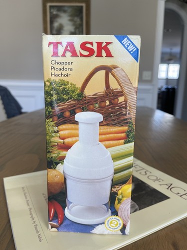 TASK Food Chopper ~ White Push Slap Kitchen Tool w/ original box salsa ...