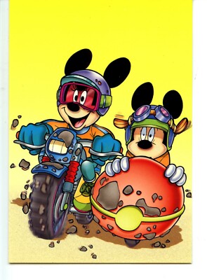 Disney Mickey Mouse Character Motorcycle-Sidecar-Modern Italy Postcard ...