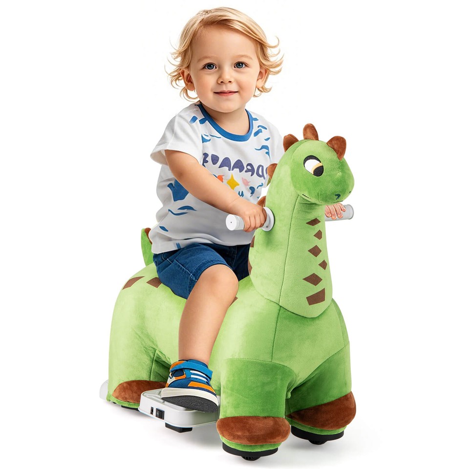 6V Kids Ride on Dinosaur w/ Padded Sea Foot Pedal Music Forward ...