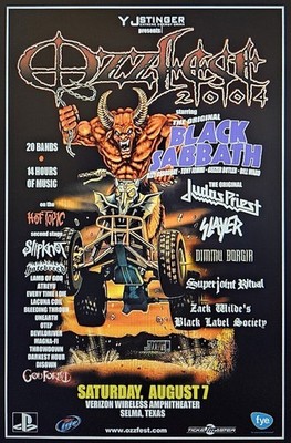 Ozzfest 2004 Black Sabbath Judas Priest Reprint Concert Poster 11x17 ...