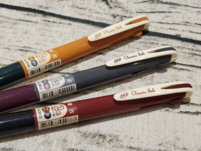 1x SKB 2in1 2 Vintage Colors Ballpoint Pens Black Green Camel Inks ...