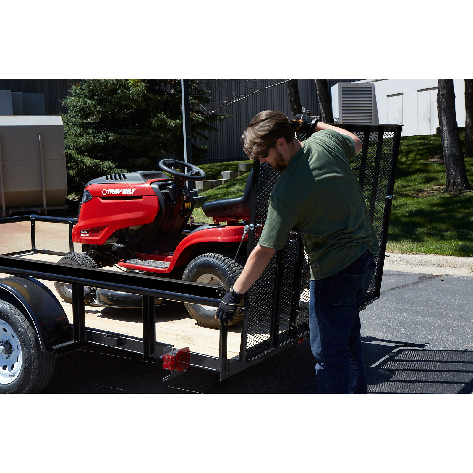 2 Sided Tailgate Utility Trailer Gate & Ramp Lift Assist System 350lbs ...