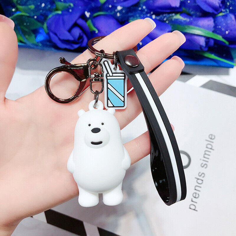 New We Bare Bears Key Chain Cartoon Bears Grizzly Ice Bear Panda ...