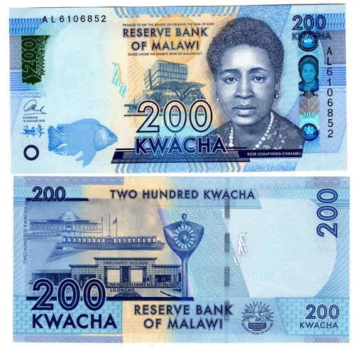 MALAWI Billet 200 KWACHA 2016 PNL NEW NOUVEAU ROSE CHIBAMBO / PARLEMENT ...
