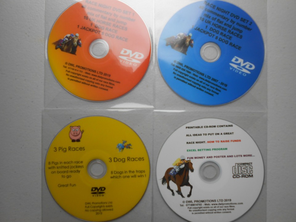 COMPLETE RACE NIGHT DVD HORSE RACING SET/NEW QUIZ AND HORSE NAMES FOR ...