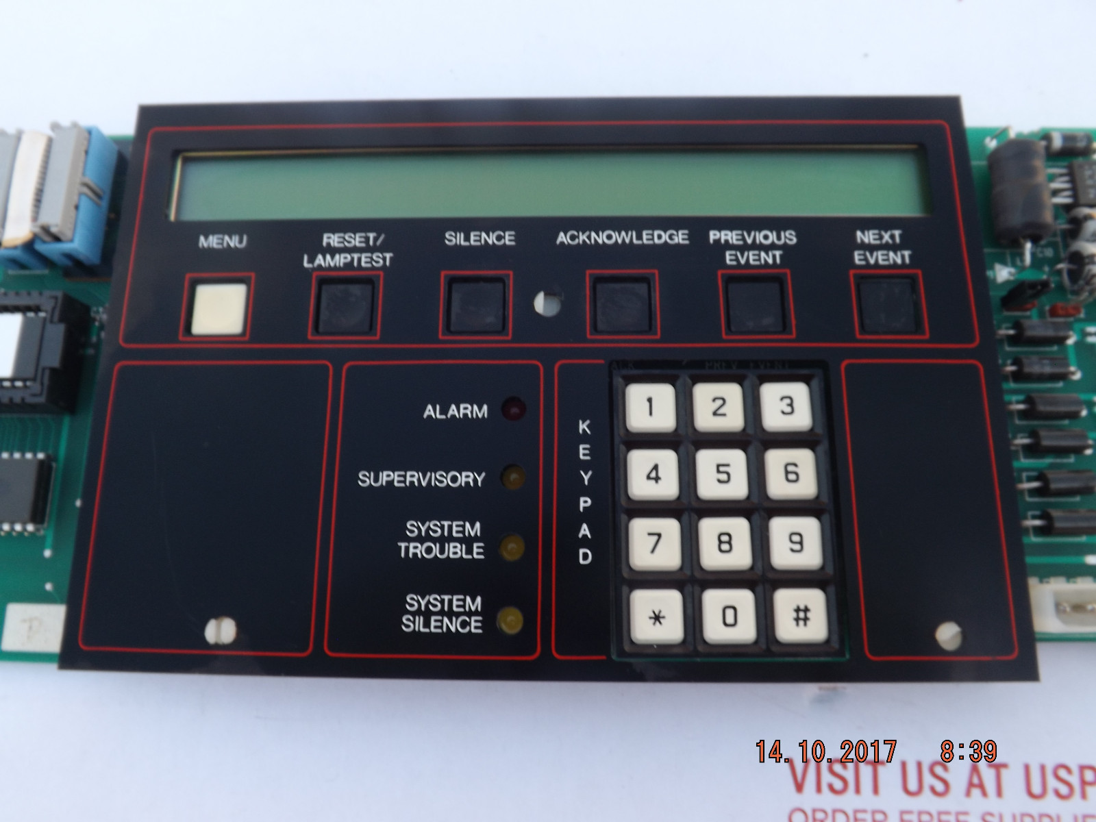 FCI GAMEWELL 7200 KDU-L Keyboard Display Unit Local Fire Alarm Card ...