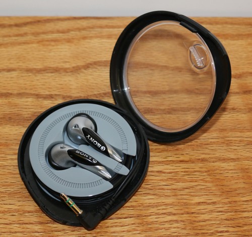 Vintage Sony Wired Stereo Headphone Earbuds - MDR-E828 - W/Wind Up Case ...