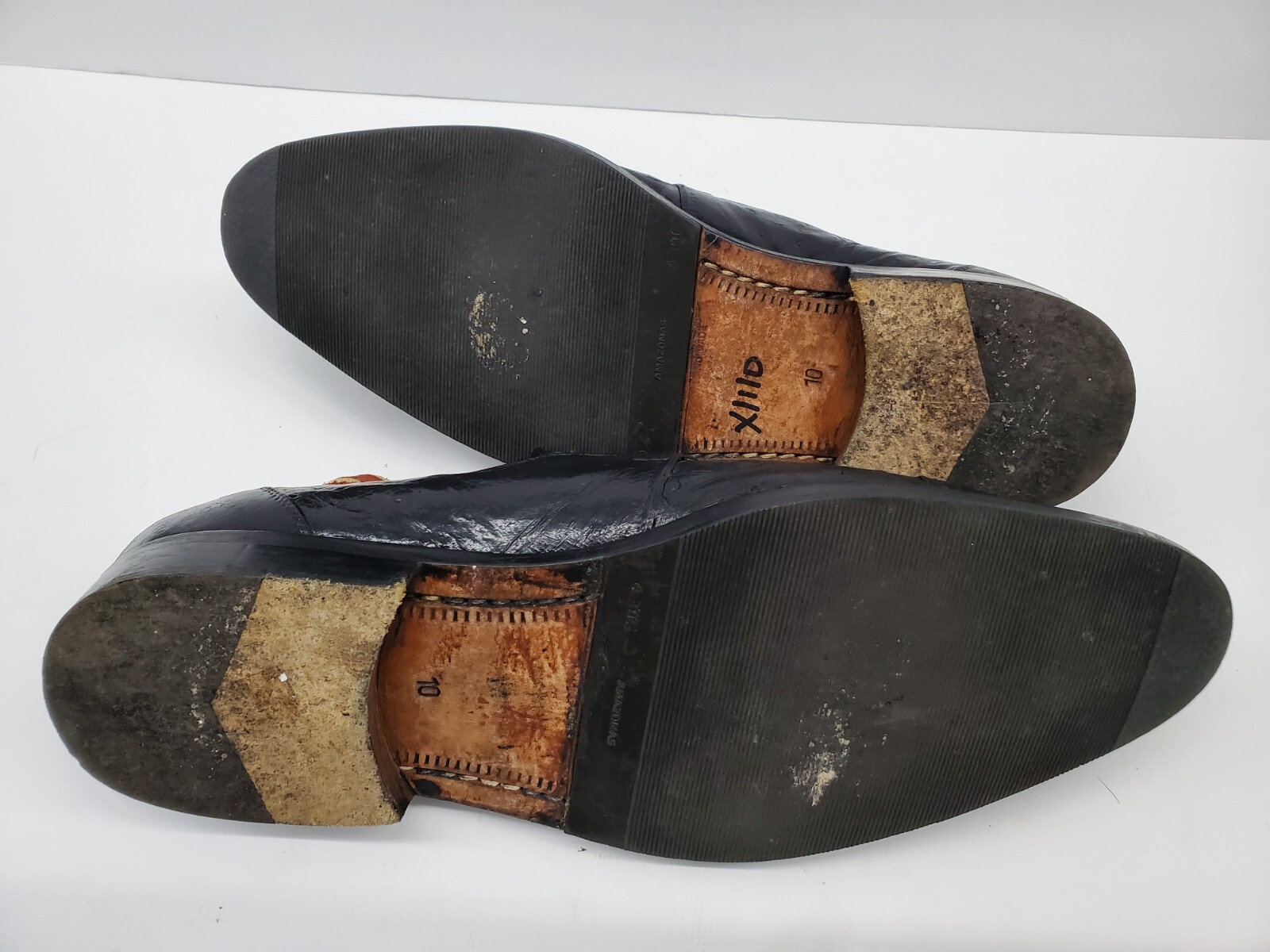 DAVID EDEN Exotic Black Crocodile Ostrich Leather Dress Shoes Mens Sz ...