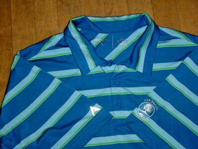 Oak Brook Golf Club Shirt By Antigua Infinite Polo 101278 Blue Striped ...